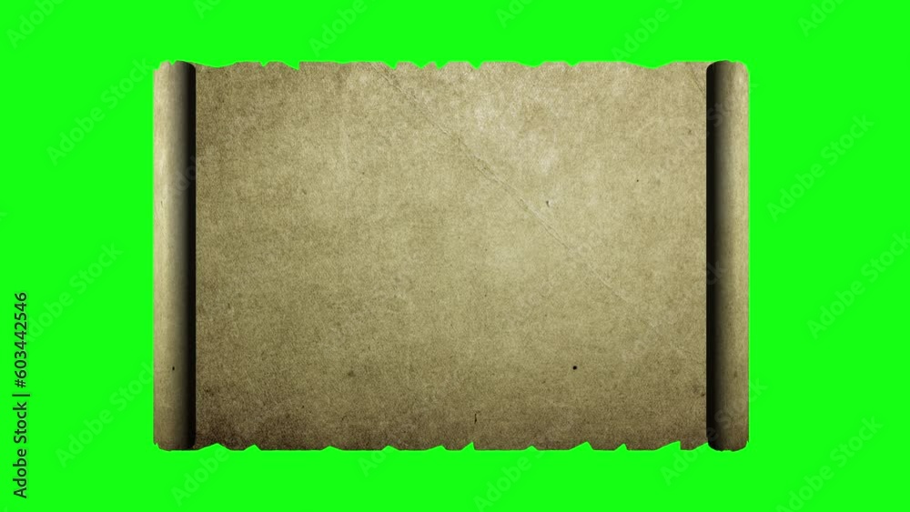 Old paper map scroll. Vintage parchment paper scroll open from center ...