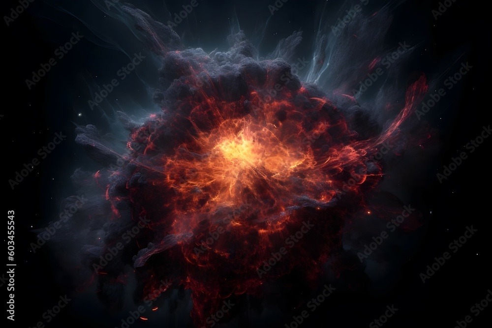 Central supernova in nebula. , .highly detailed, cinematic shot photo ...