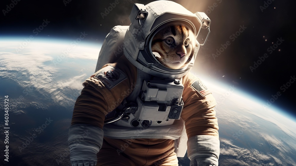 cat, animal, space, austronaut, spaceman, open, halloween, mask, face ...