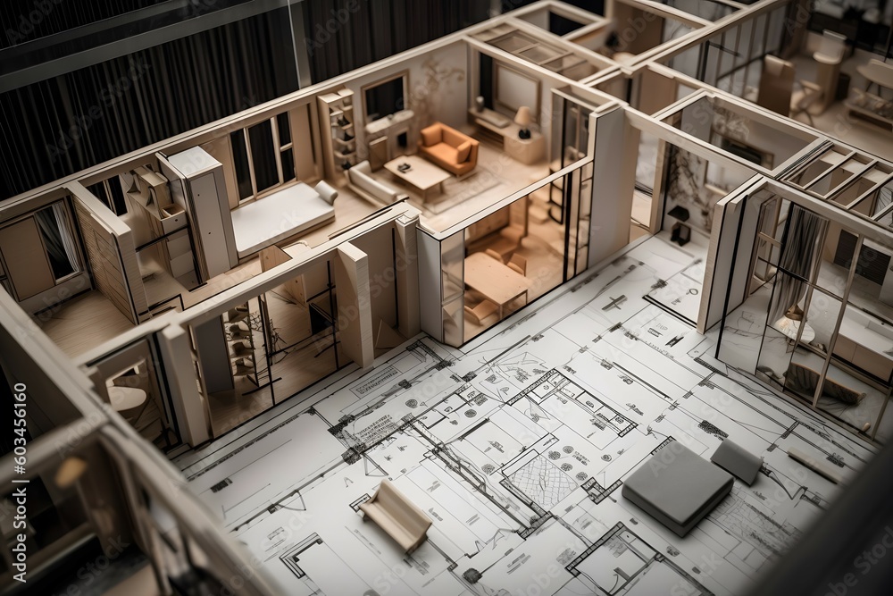 Architectural diagrams depicting building plans for a residence ...