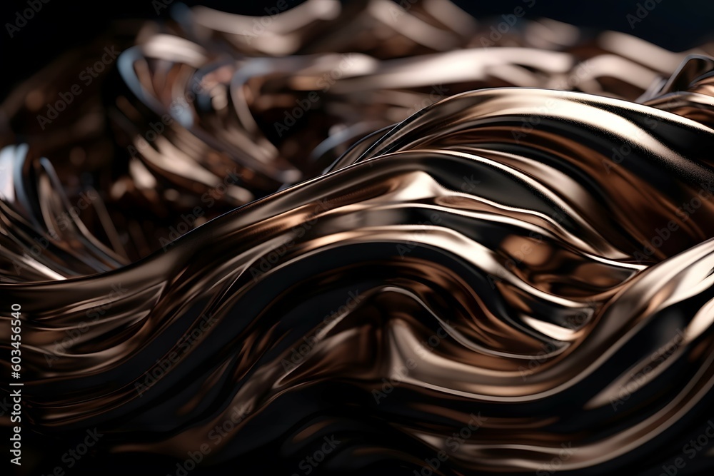 A contemporary industrial 3D design featuring intertwined waves of ...