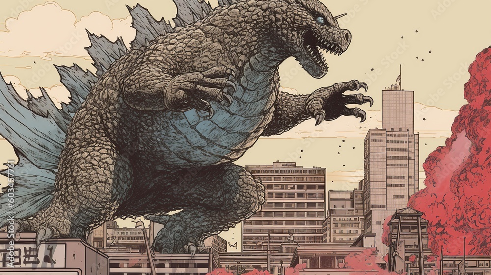 godzilla, godzila, statue, sculpture, dragon, asia, art, temple ...