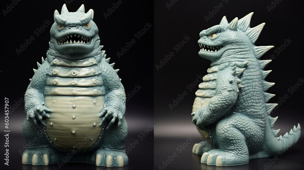 godzilla, godzila, statue, sculpture, dragon, asia, art, temple ...