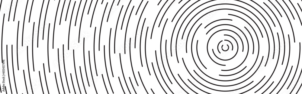 circular ripple icon set. Concentric circles with broken lines isolated ...