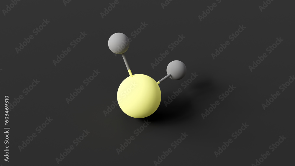 hydrogen sulfide molecule, molecular structure, chalcogen-hydride gas ...
