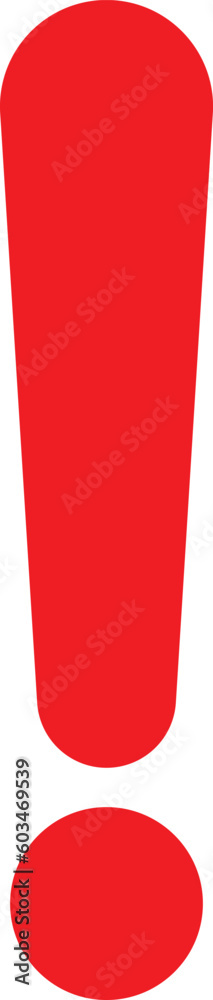 red exclamation mark sign isolated on white background. red attention ...