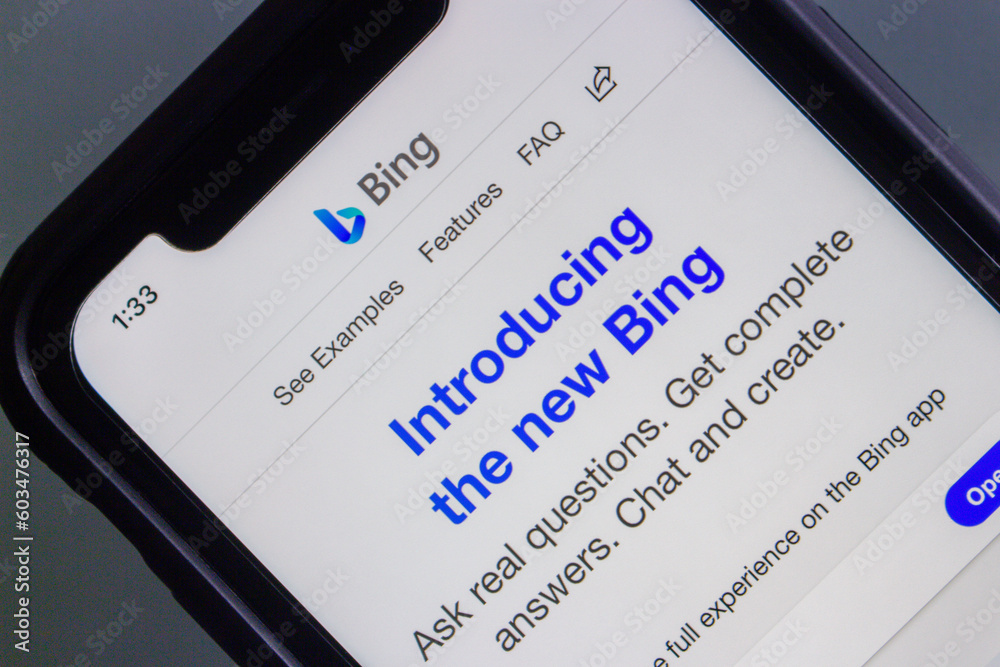 Vancouver, CANADA - May 14 2023 : A post “The New Bing - Learn More ...