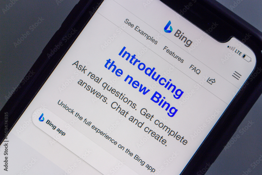 Vancouver, CANADA - May 14 2023 : A post “The New Bing - Learn More ...