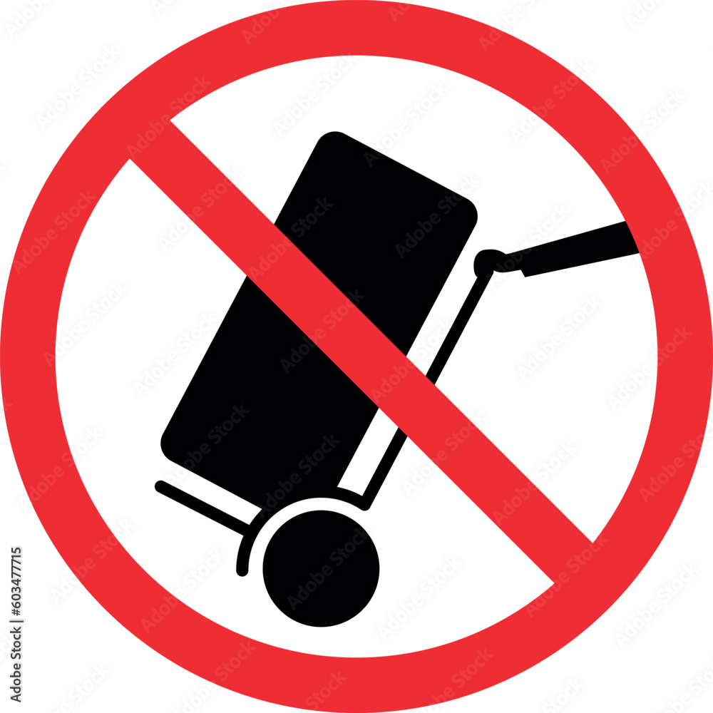 No Trolley sign. WC, Trolleys and luggage prohibited. Please use lift ...
