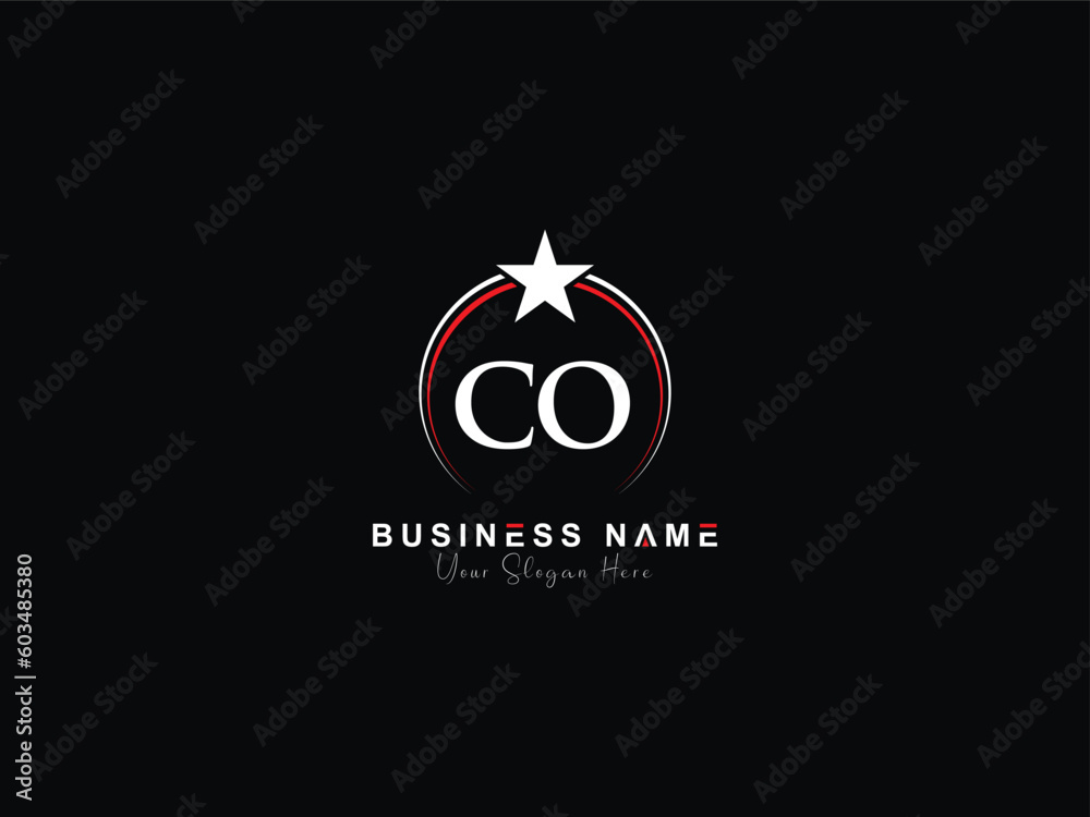 CO logo, professional one star co oc logo letter design for jewelry ...