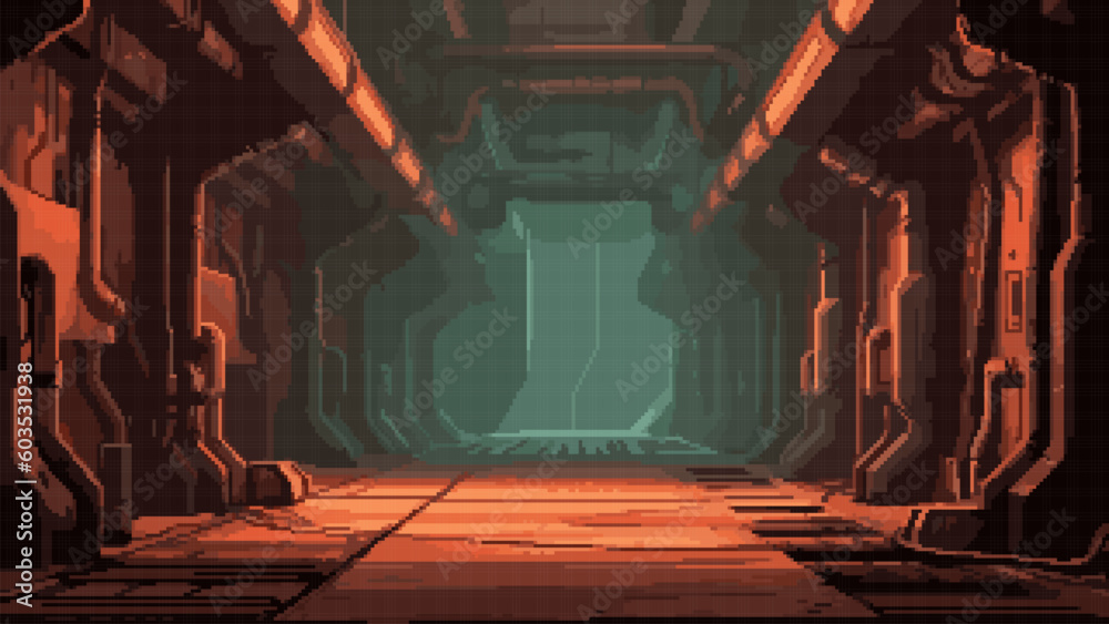 pixel art game level background, 8 bit, dungeon, underground arcade ...