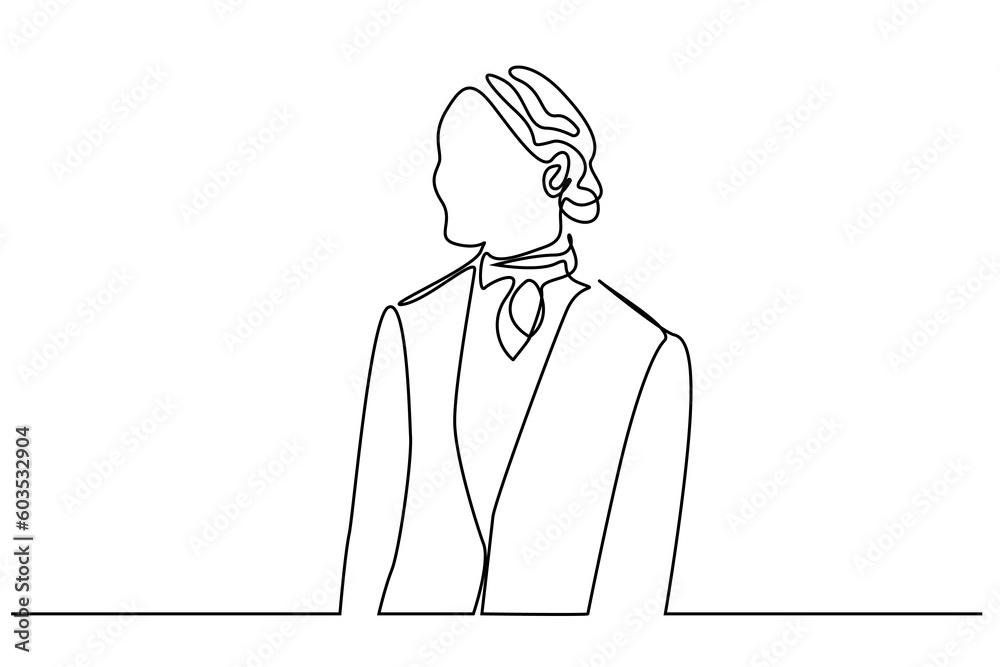 beautiful fit professional woman stewardess waiter receptionist line ...