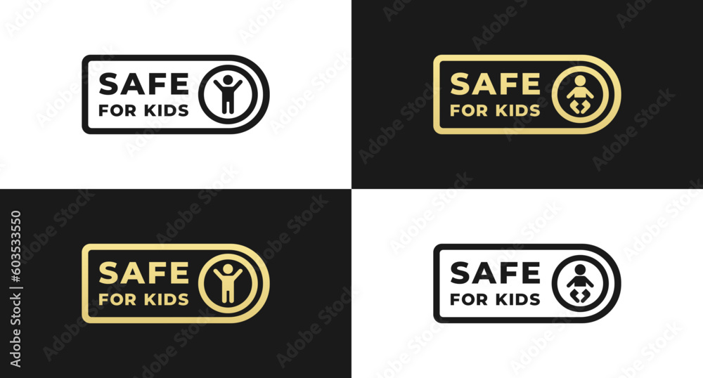 Safe for kids label or Safe for kids icon vector isolated in flat style ...