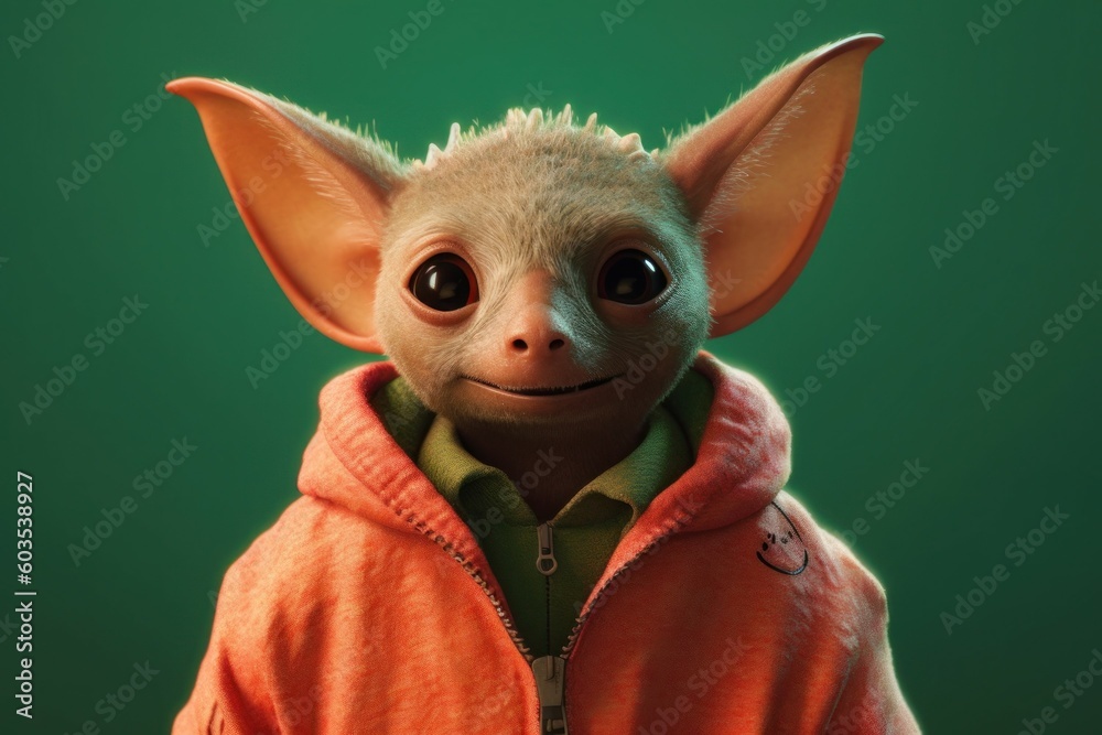 Anthropomorphic bat dressed in human clothing. humanized animal concept ...