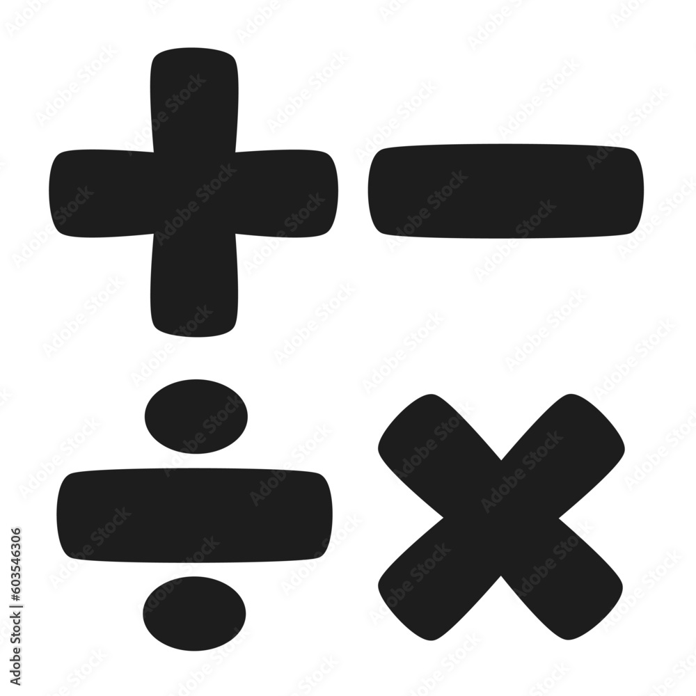 シンプルな黒い演算子のイラストセット Stock Vector | Adobe Stock