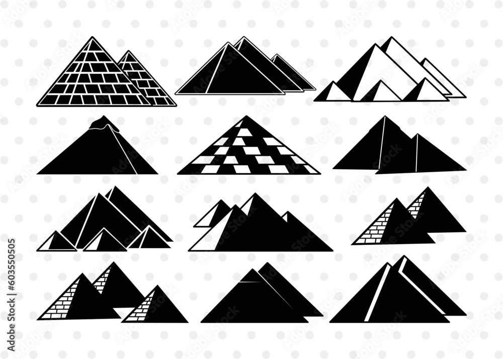 Pyramid SVG Cut Files | Pyramid Silhouette | Egypt Svg | Egyptian Svg ...