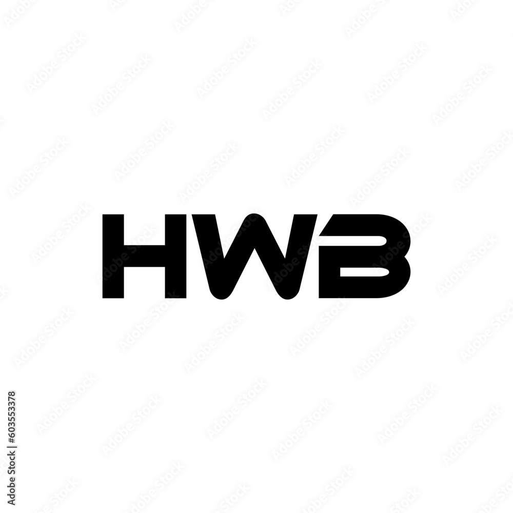 HWB letter logo design with white background in illustrator, vector ...