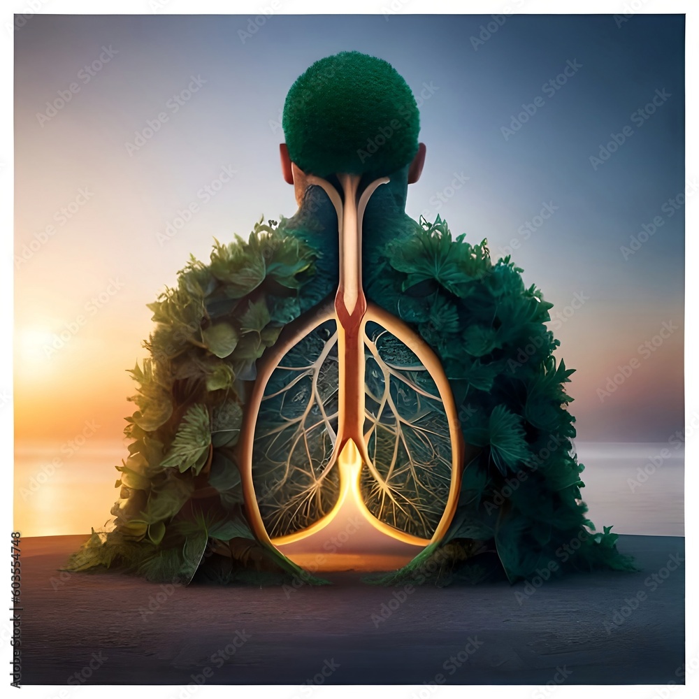 "Nature's Breath": An artistic representation of a human lung filled ...