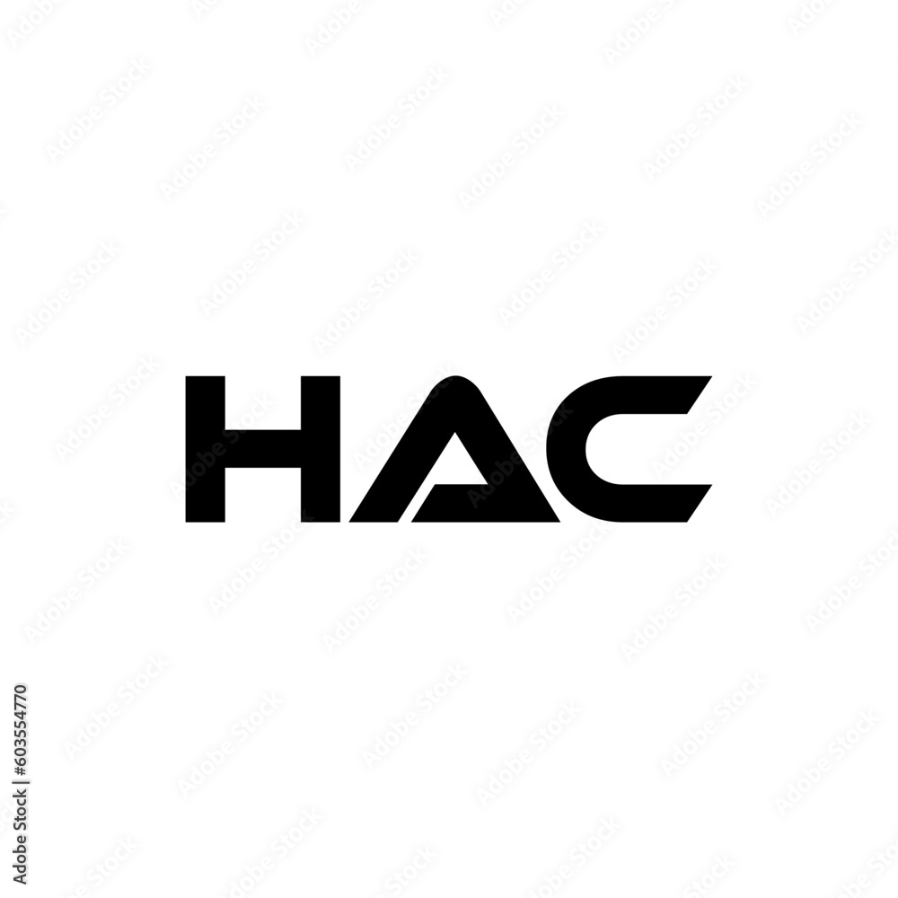 HAC letter logo design with white background in illustrator, vector ...