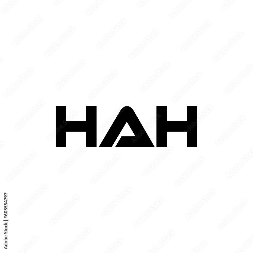 HAH letter logo design with white background in illustrator, vector ...