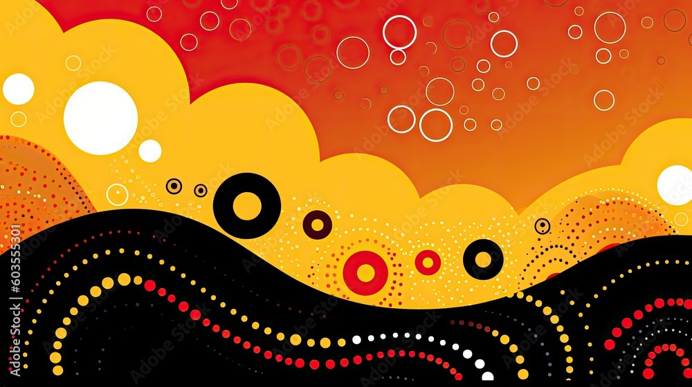 Australia Aboriginal inspired background with dreamtime and songlines ...