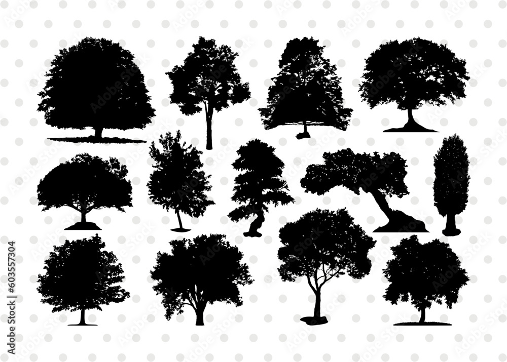 Vetor de Summer Tree SVG Cut Files | Summer Tree Silhouette | Natural ...