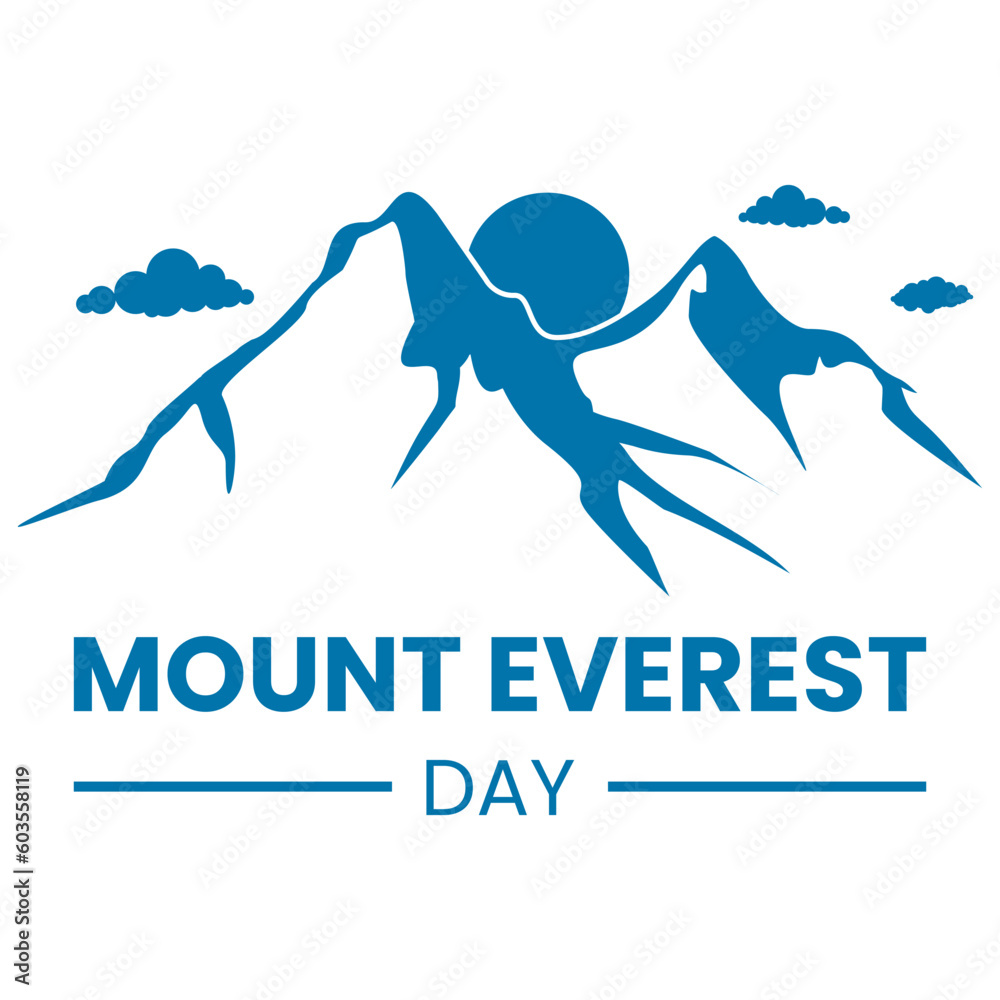 Mount Everest Day on May 29, Simple illustrations of Mount Everest with ...