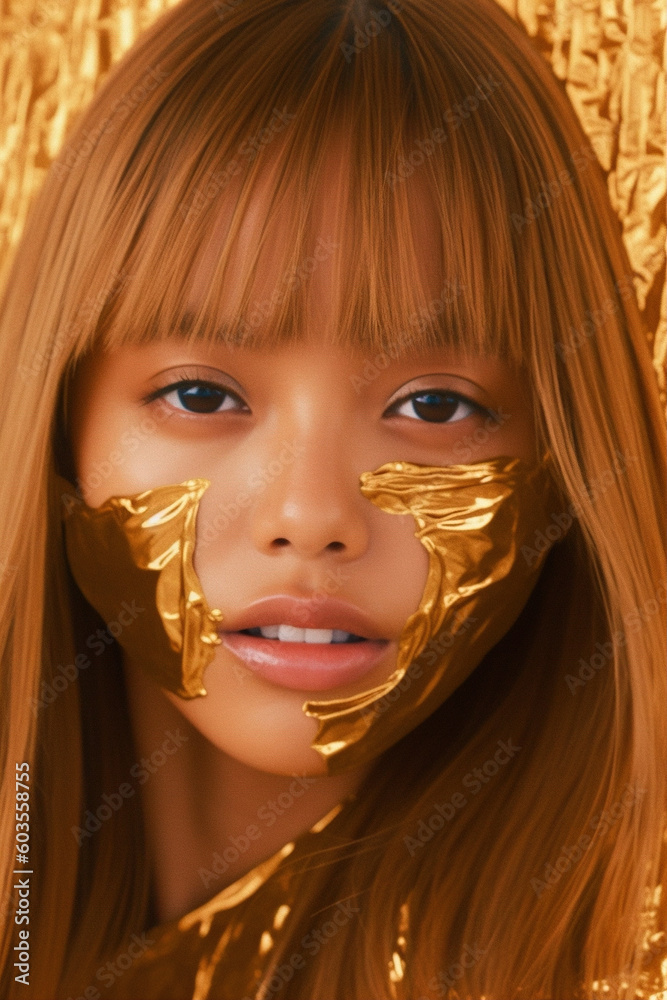 Hyper-realistic full-frame close-up portrait photography of a celebrity ...