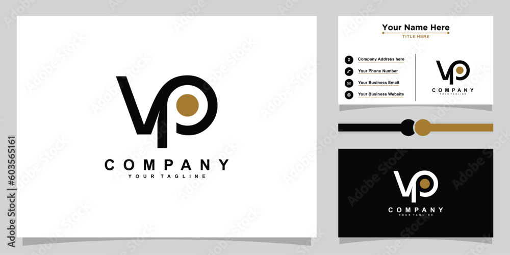Initial VP Logo Design Template Vector Illustration Stock Vector ...