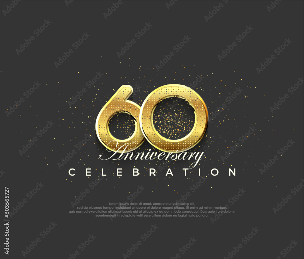 Luxurious design with shiny gold numerals, premium design for 60th ...