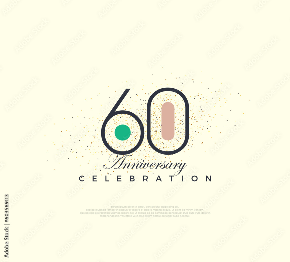 Modern and simple number design for 60th anniversary celebration ...