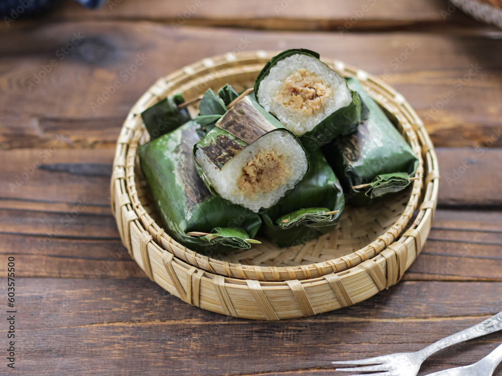 Lemper Bakar. Lemper is a traditional Indonesian snack made of ...