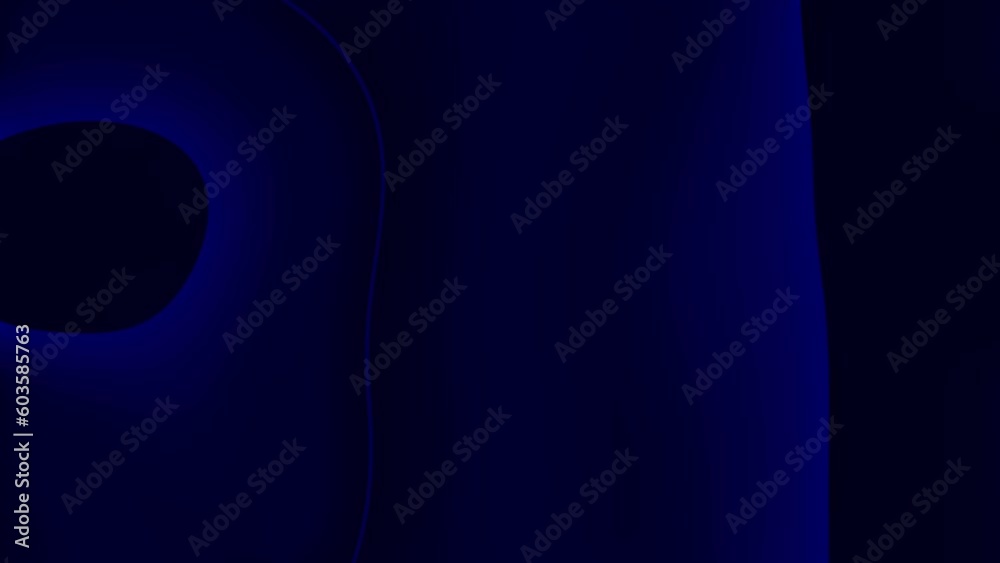Navy blue background with abstract moving bright blue wavy element ...