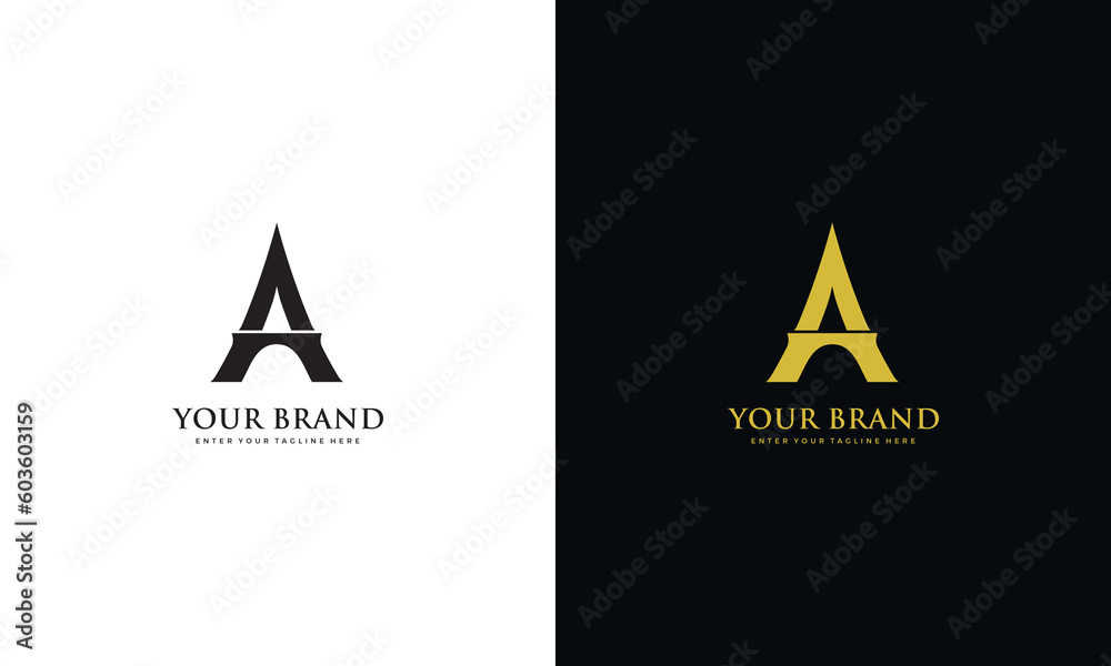 Letter A logo, eiffel tower design, vector graphics Stock Vector ...