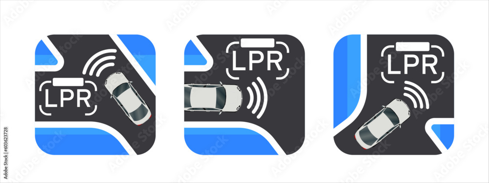 Smart LPR Camera Parking System icon vector illustration. Automated ...