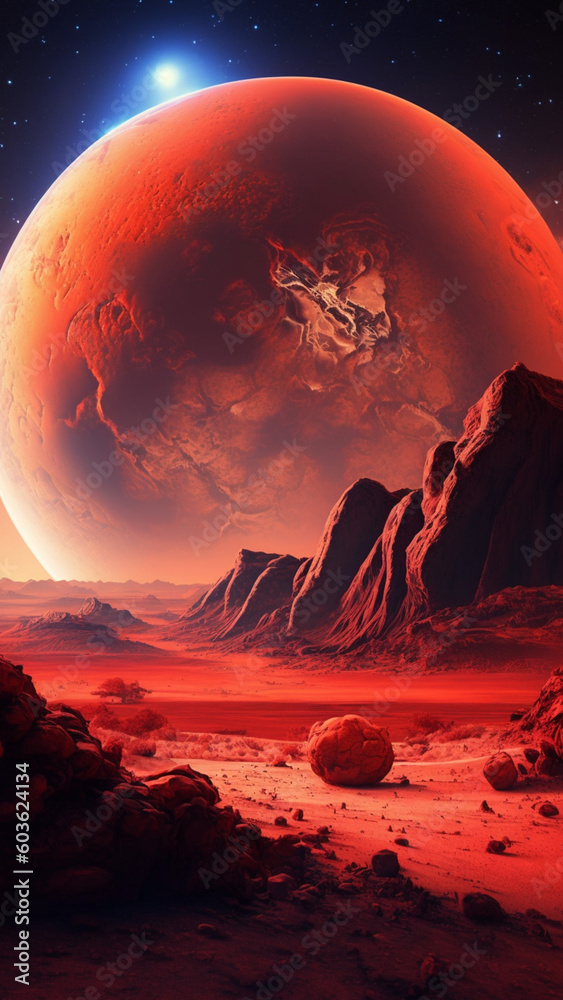 Beautiful space design, planets, Mars, Venus, Earth, Abstract ...