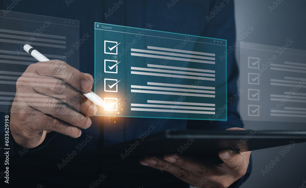 Quick Checklist and Clipboard Management Concepts business people ...