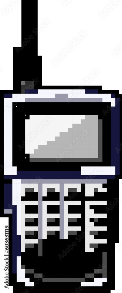 mobile radio transceiver game pixel art retro vector. bit mobile radio ...