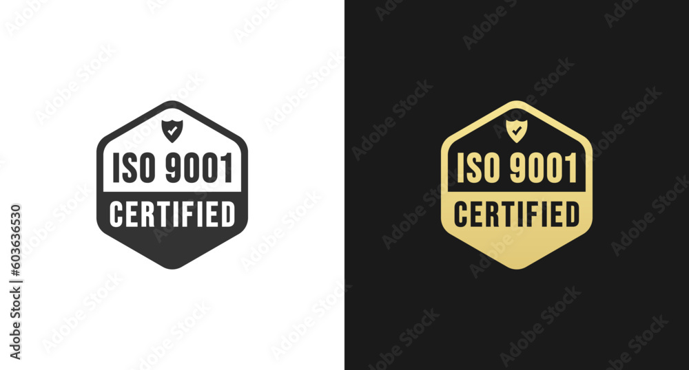 Best ISO 9001 label or ISO 9001 mark vector isolated in flat style. The ...