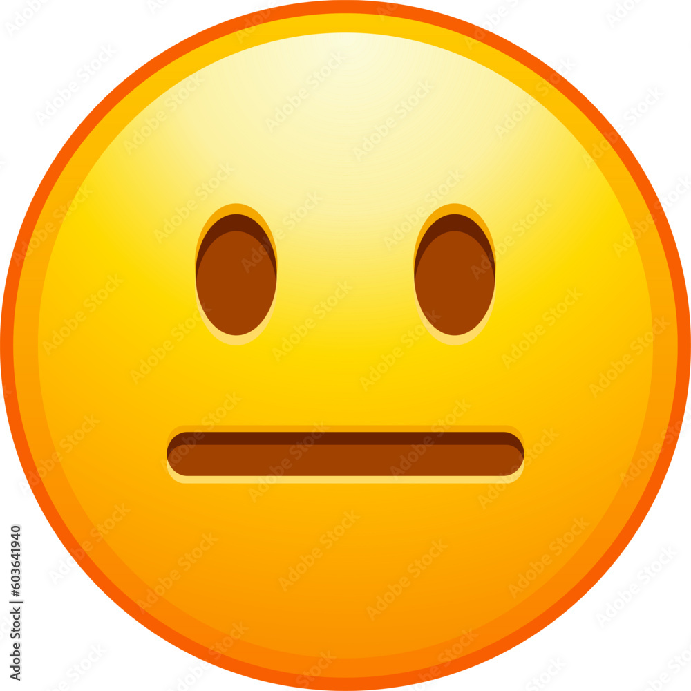 Top quality emoticon. Expressionless emoji. Straight face, emoticon ...