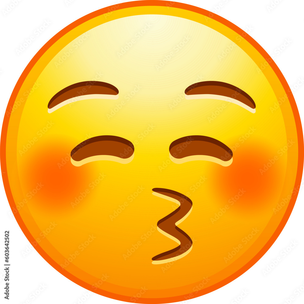 Top Quality Emoticon Kissing Emoji With Closed Eyes Kiss Emoticon With Happy Blushing Face