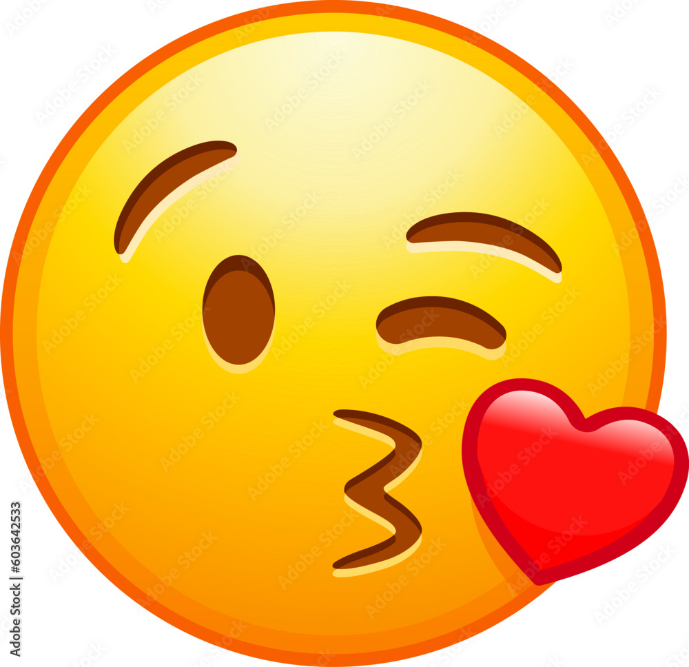 Top quality emoticon. Kiss emoji. Love emoticon with lips blowing a ... Top quality emoticon. Kiss emoji. Love emoticon with lips blowing a ...