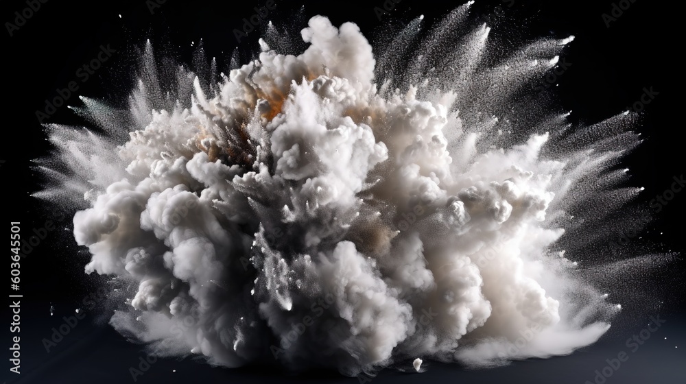 High speed cinema captures white powder explosion in super slow motion ...