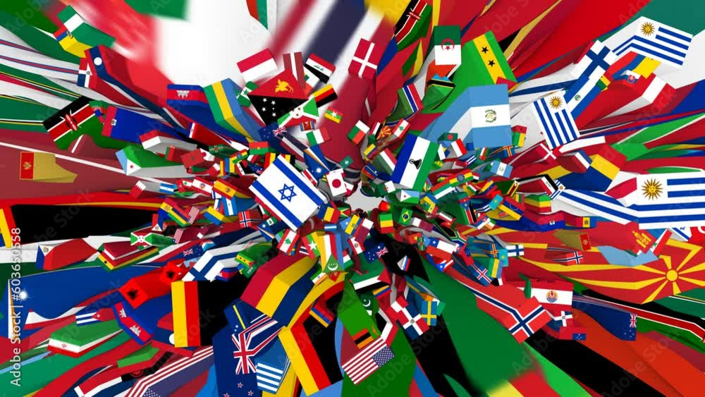 Vidéo Stock Flags of the World: Vibrant Animated Loop, A Colorful Array ...