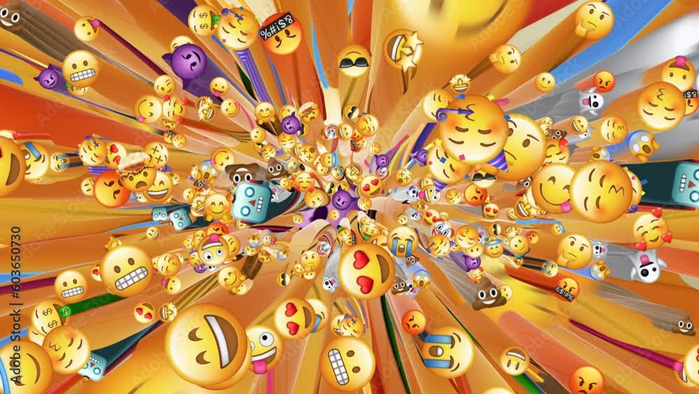 Social Media Allegory: Animated Loop Featuring a Swarm of Expressive ...
