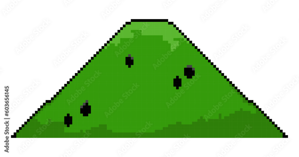 Old video game background.Hill, greenery pixel art Stock Vector | Adobe ...