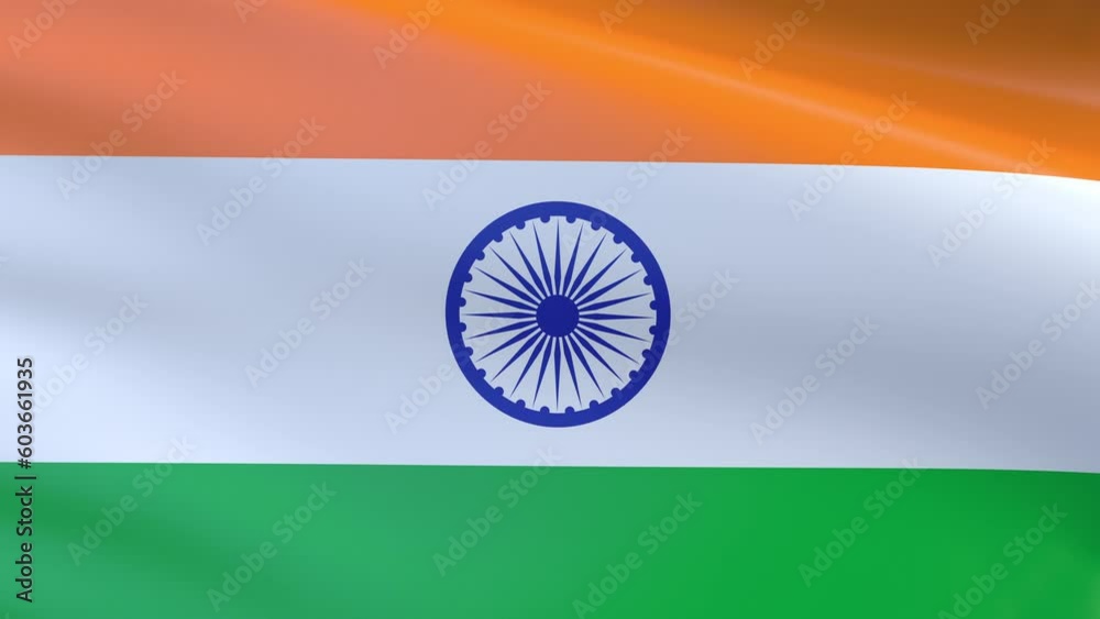 India flag - background. 4k animation of India flag waving background ...