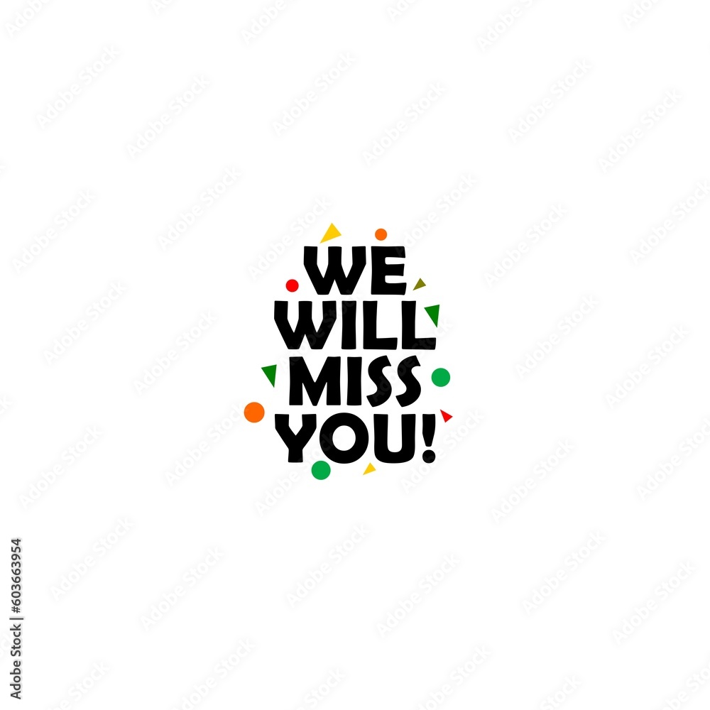 We will miss you icon isolated on white background Stock Illustration ...
