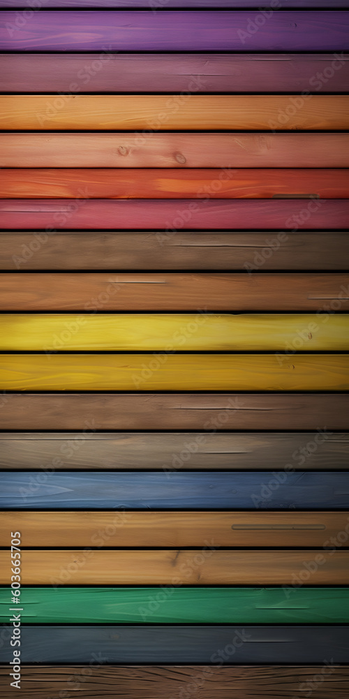Rainbow wooden planks background. Wooden texture. Rainbow wood wall ...