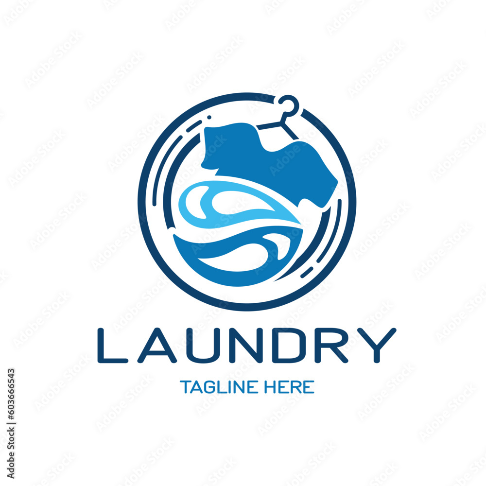 simple creative laundry logo, with the concept of a clothes or clothes ...